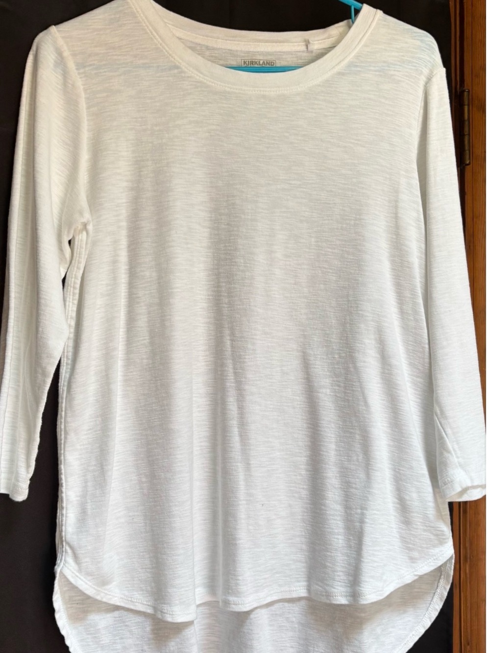 Kirkland Signature | Tops | Kirkland Signature White Long Sleeve Slub ...